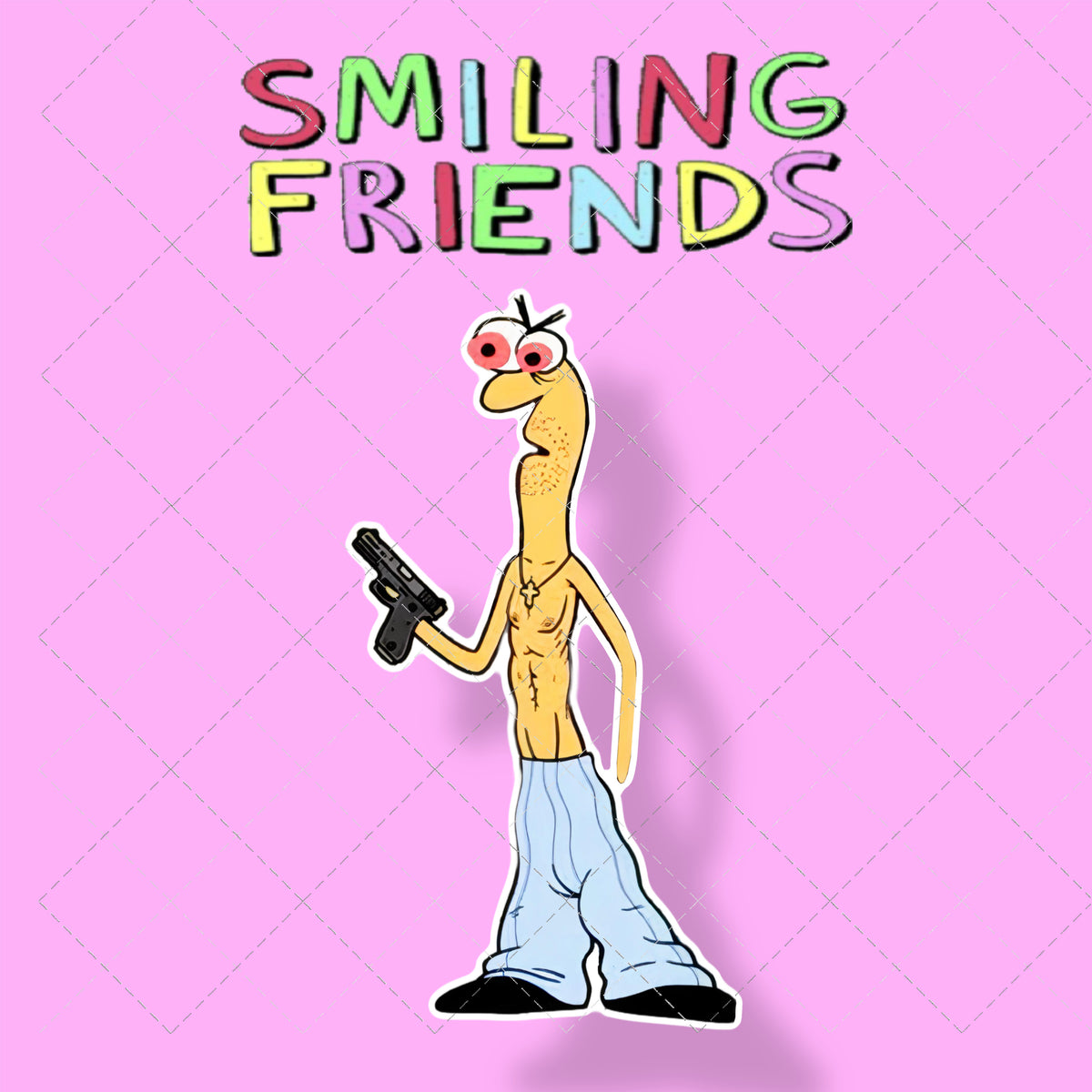 Smiling Friends Anime Stickers - "Get outta my head" Vinyl Decals Lapt ...